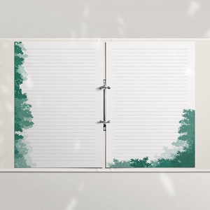 Green Tree Letter Writing Set, A4/letter/lined/unlined/pdf/jpg ...