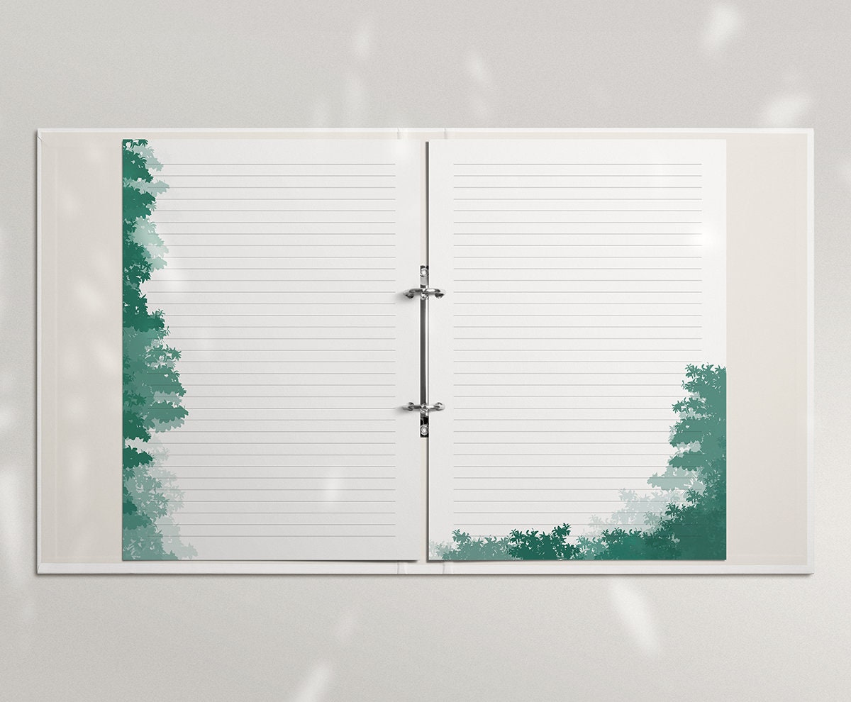Green Tree Letter Writing Set, A4/letter/lined/unlined/pdf/jpg ...