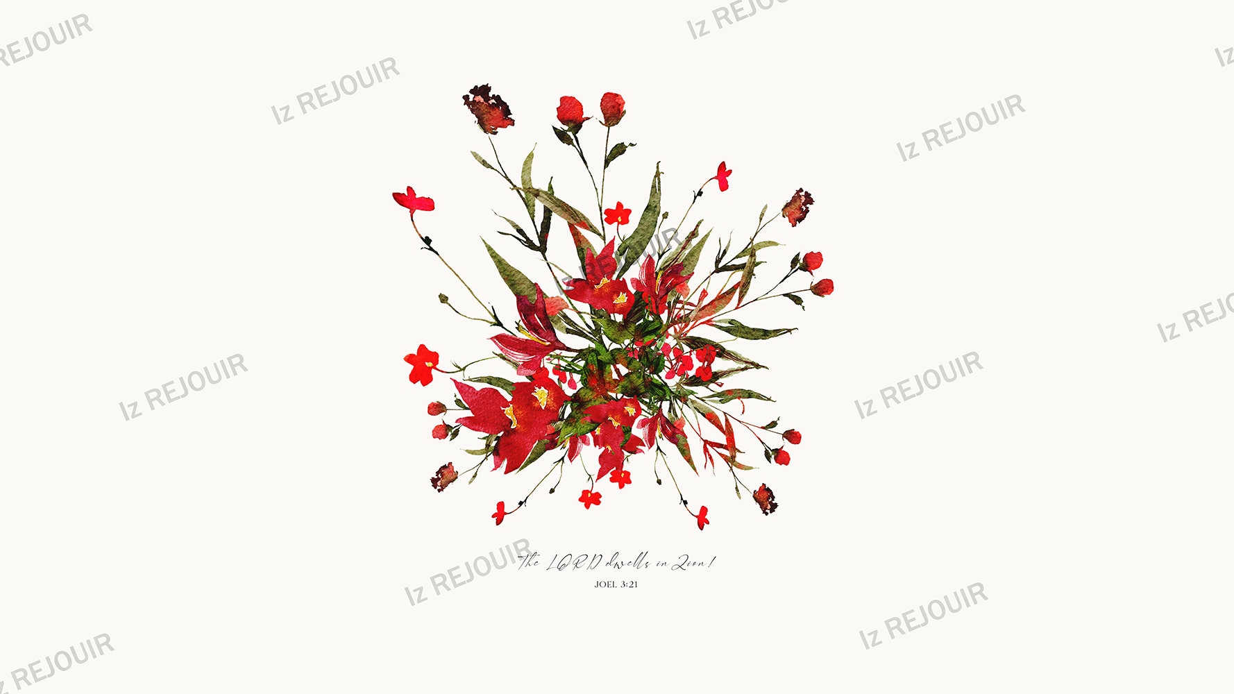 JOEL 3:21, Bible Verse Desktop Wallpaper, Watercolor Floral PC ...