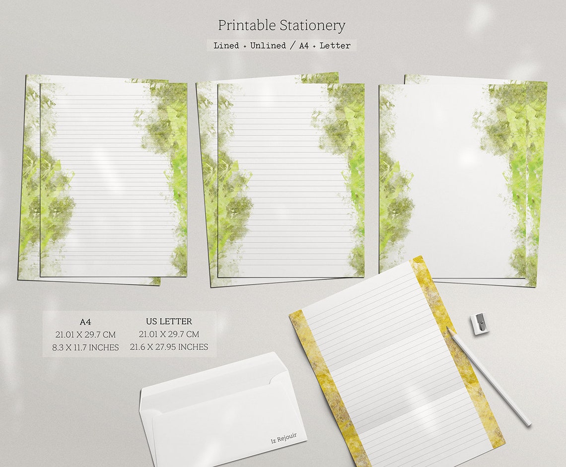 Abstract Letter Writing Set A4/letter/lined/unlined/pdf/jpg - Etsy