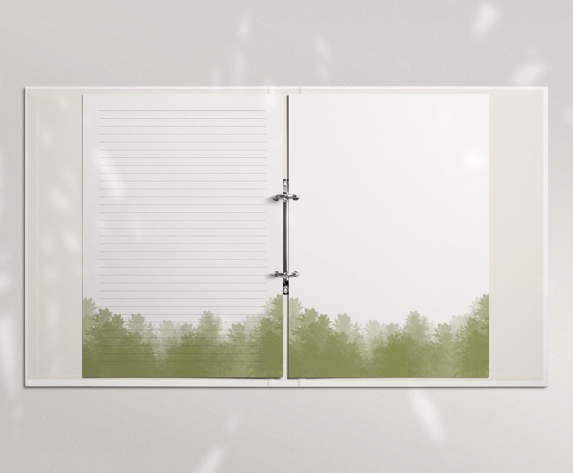 Green Tree Letter Writing Set, A4/letter/lined/unlined/pdf/jpg ...