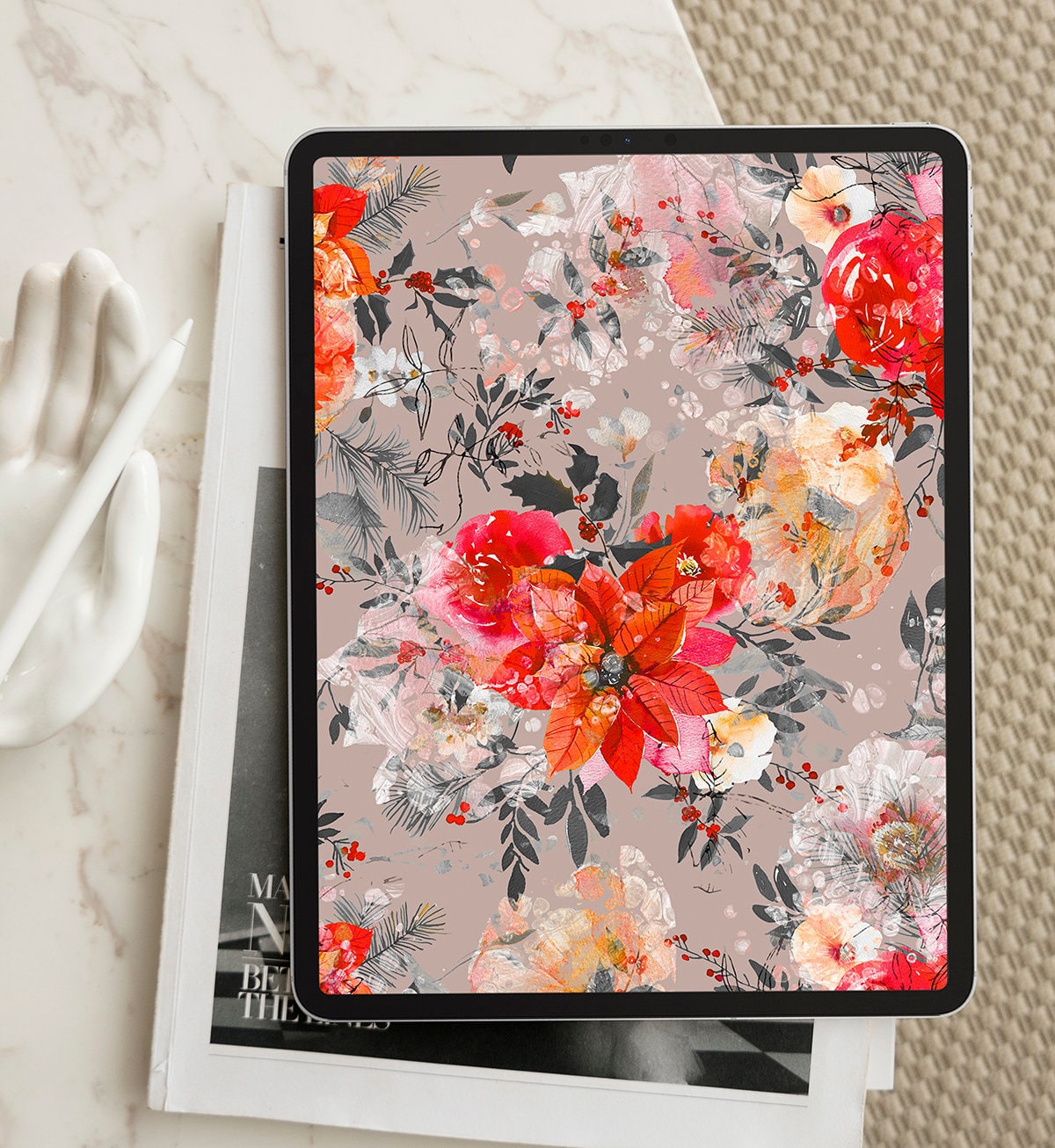 Floral iPad Wallpaper, Flower iPad Background, iPad Pro, 12.9/11/10.5 ...