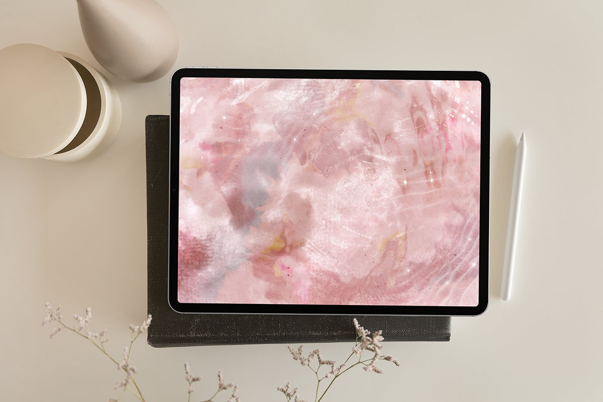 Pink Water iPad Wallpaper, Light Pink/aesthetic iPad Background, iPad ...