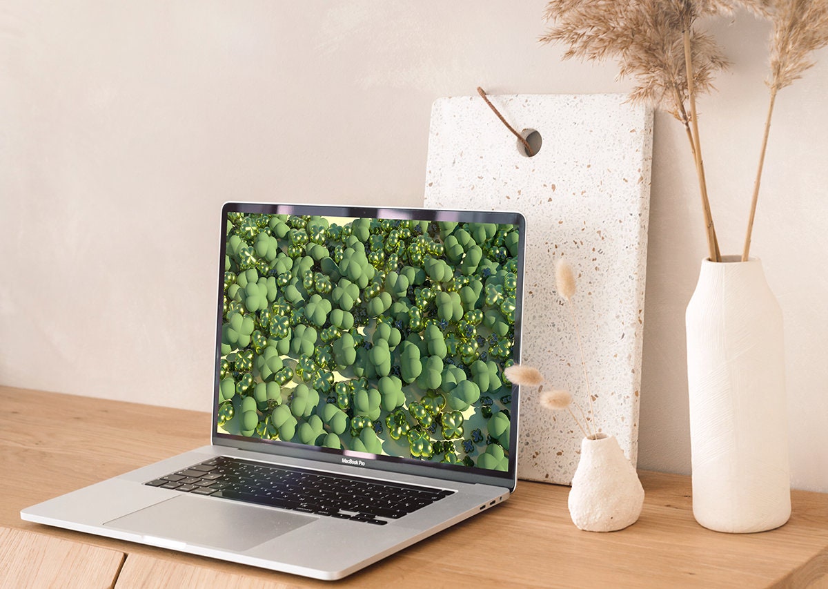 Abstract Green Desktop Wallpaper Green Theme/3d Wallpaper for - Etsy