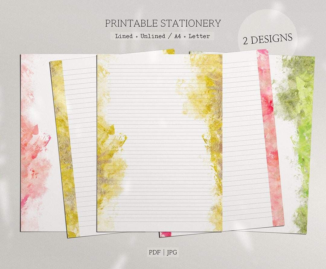 Abstract Letter Writing Set A4/letter/lined/unlined/pdf/jpg - Etsy