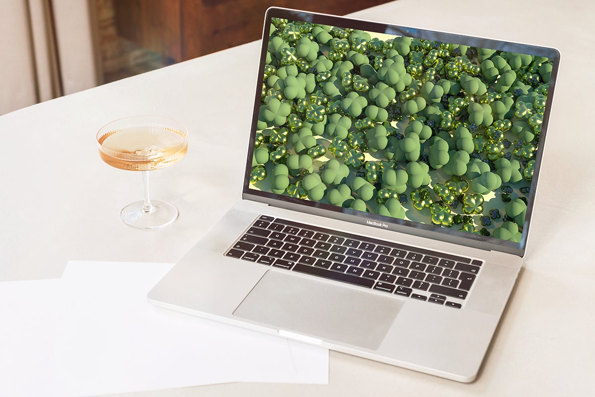 Abstract Green Desktop Wallpaper Green Theme/3d Wallpaper for - Etsy