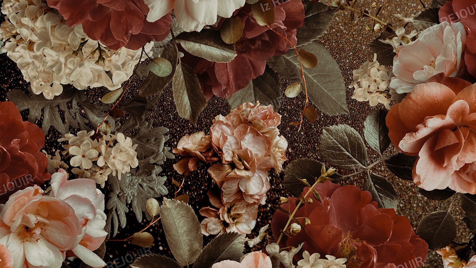 Vintage Flowers Desktop Wallpaper, Aesthetic Floral PC Background ...