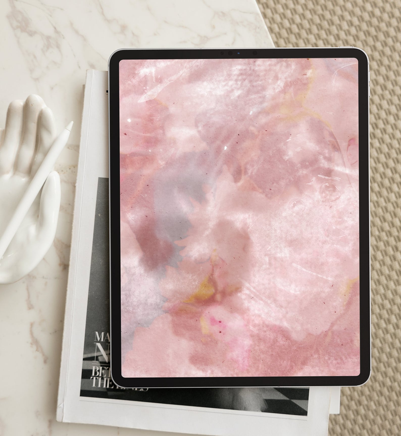 Pink Water iPad Wallpaper, Light Pink/aesthetic iPad Background, iPad ...