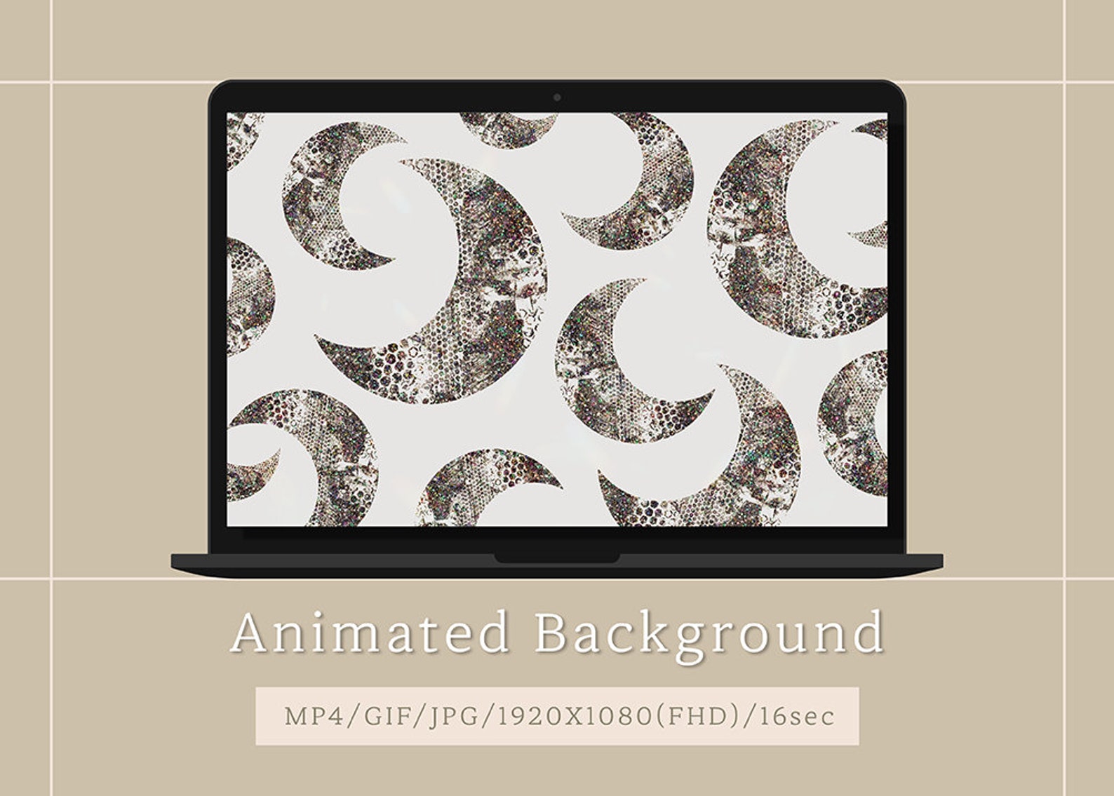 Glittering Moon Animated Background, Full HD, Mp4+gif+static Images ...