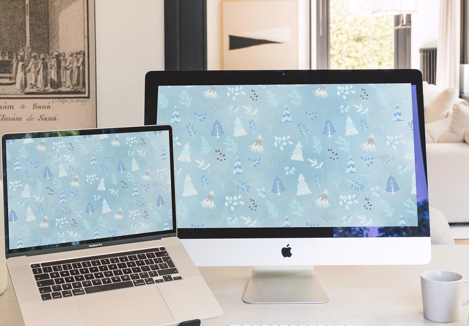 Light Blue Tree Leaf Desktop Wallpaper, Sky Blue/pastel Tree PC ...