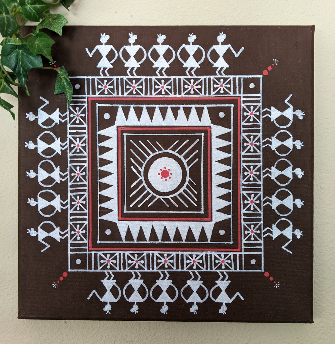 Warli Art on Canvas/wall Art/warli Painting - Etsy