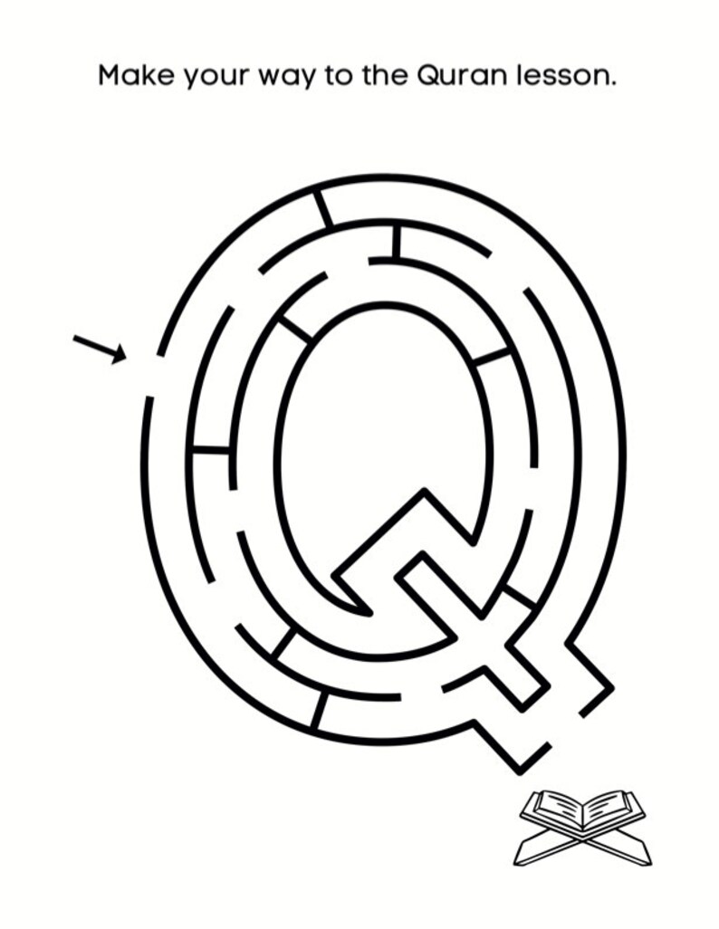 12 Faceless Maze Activity Pages for Little Muslims | Ages 4 ...