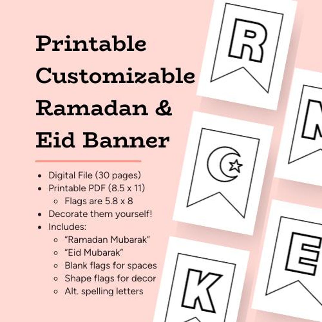 DIY Ramadan & Eid Banner | Printable Decorating Craft (PDF) - Etsy