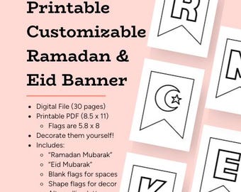 DIY Ramadan & Eid Banner | Printable Decorating Craft (PDF) - Etsy