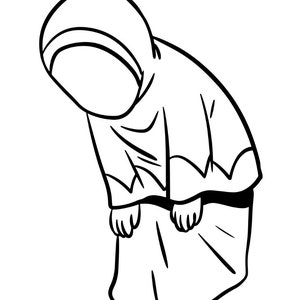 Prayer Position Salat Salah Coloring Pages for Muslim Girls | Printable ...