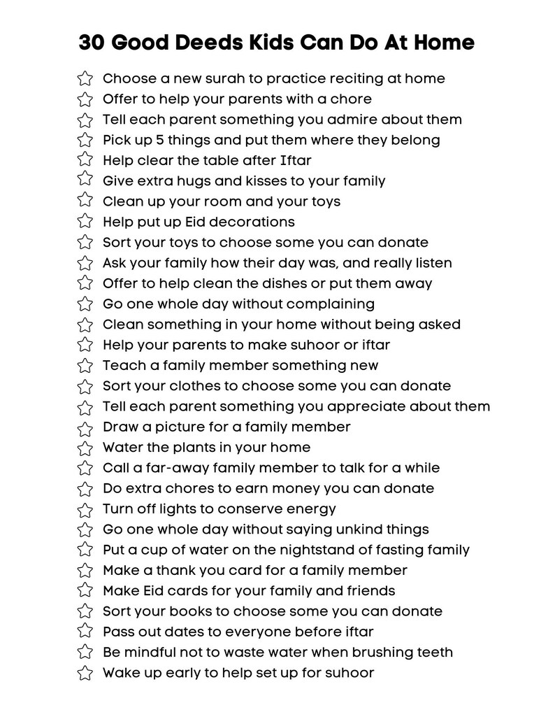 Ramadan Good Deed Tracker & Ideas for Kids | Printable Activity (PDF ...