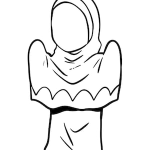 Prayer Position Salat Salah Coloring Pages for Muslim Girls | Printable ...