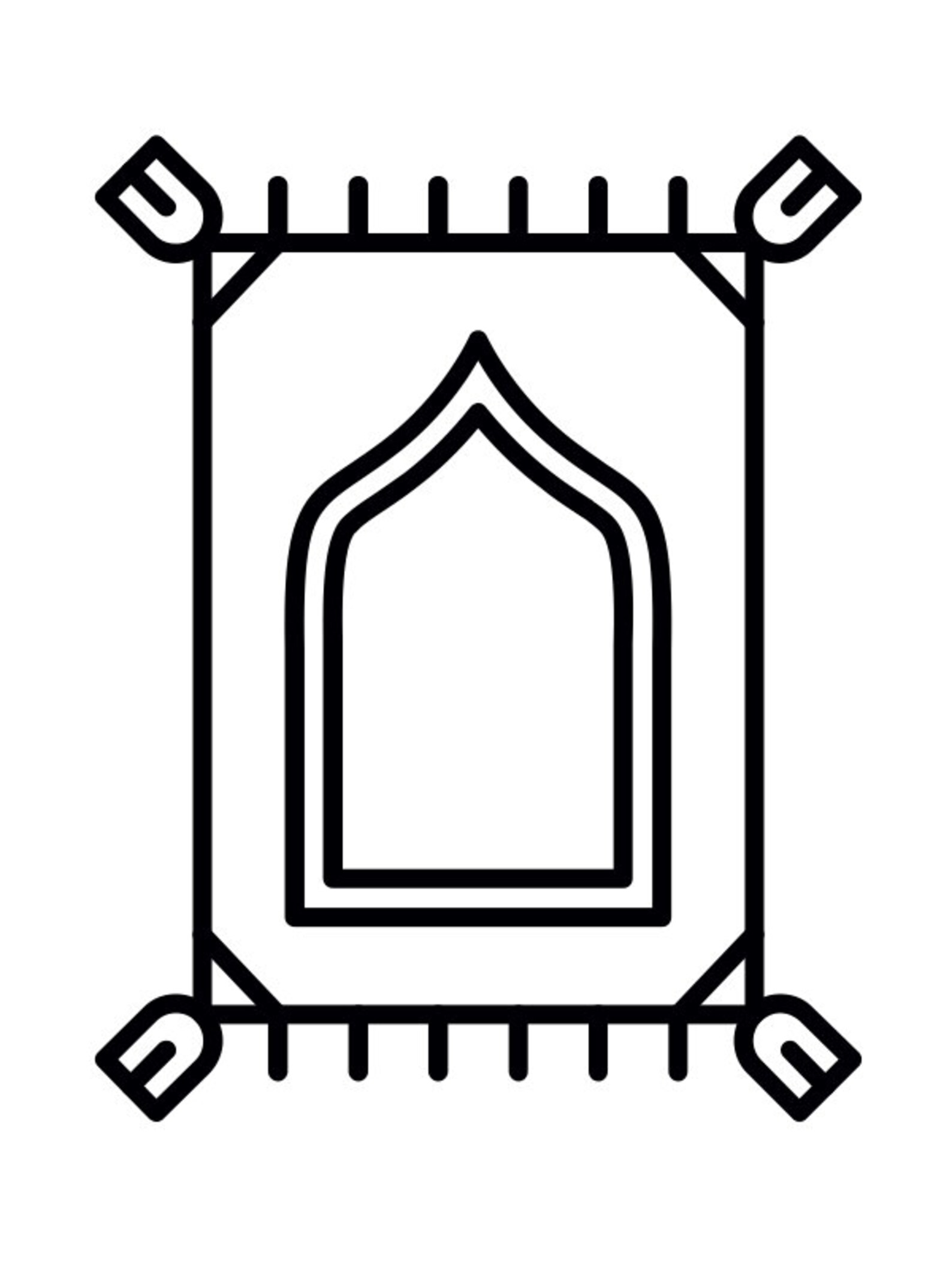 99 Prayer Rug Coloring Pages for Little Muslims | Printable PDF | Black ...