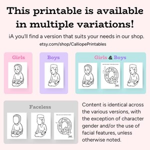 11 Girls Maze Activity Pages for Little Muslims Ages 4 Printable PDF ...