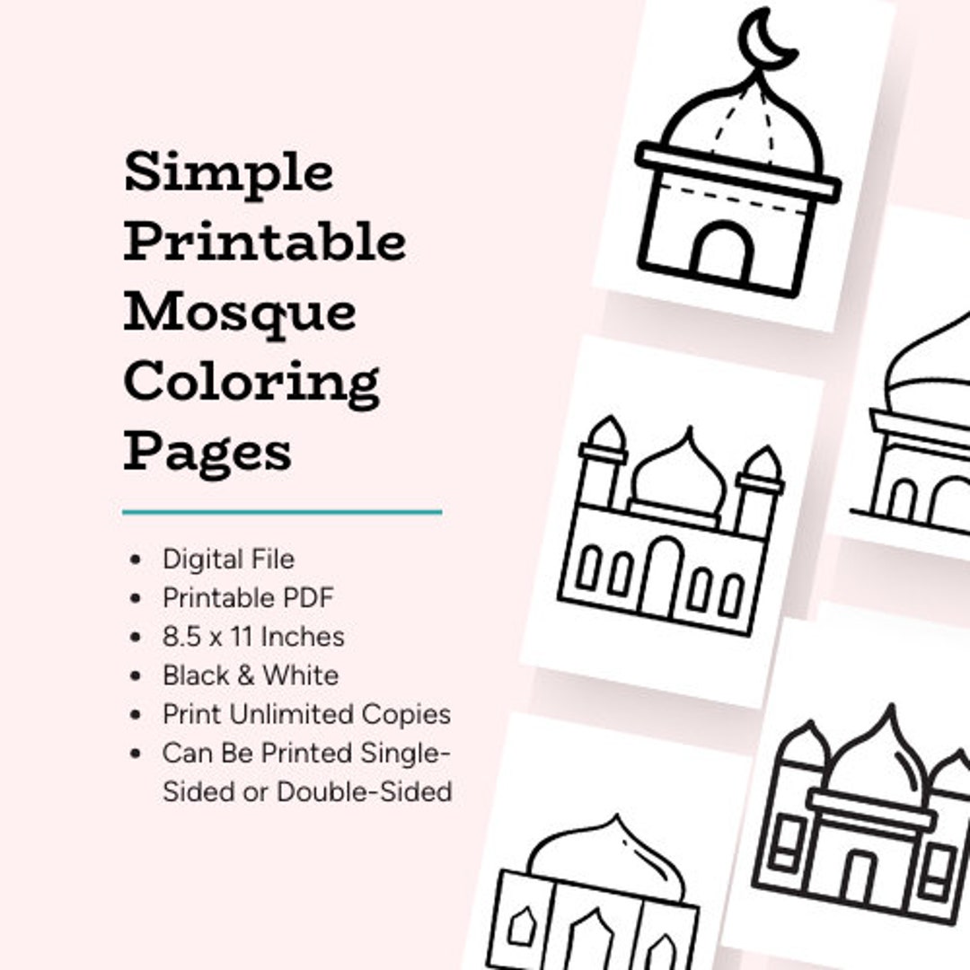 33 Simple Mosque Coloring Pages for Little Muslims | Ages 1-4 ...