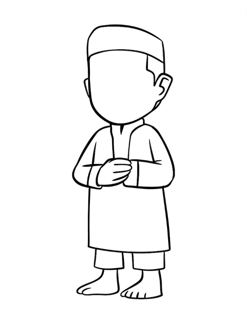 Prayer Position Salat Salah Coloring Pages for Little Muslims ...