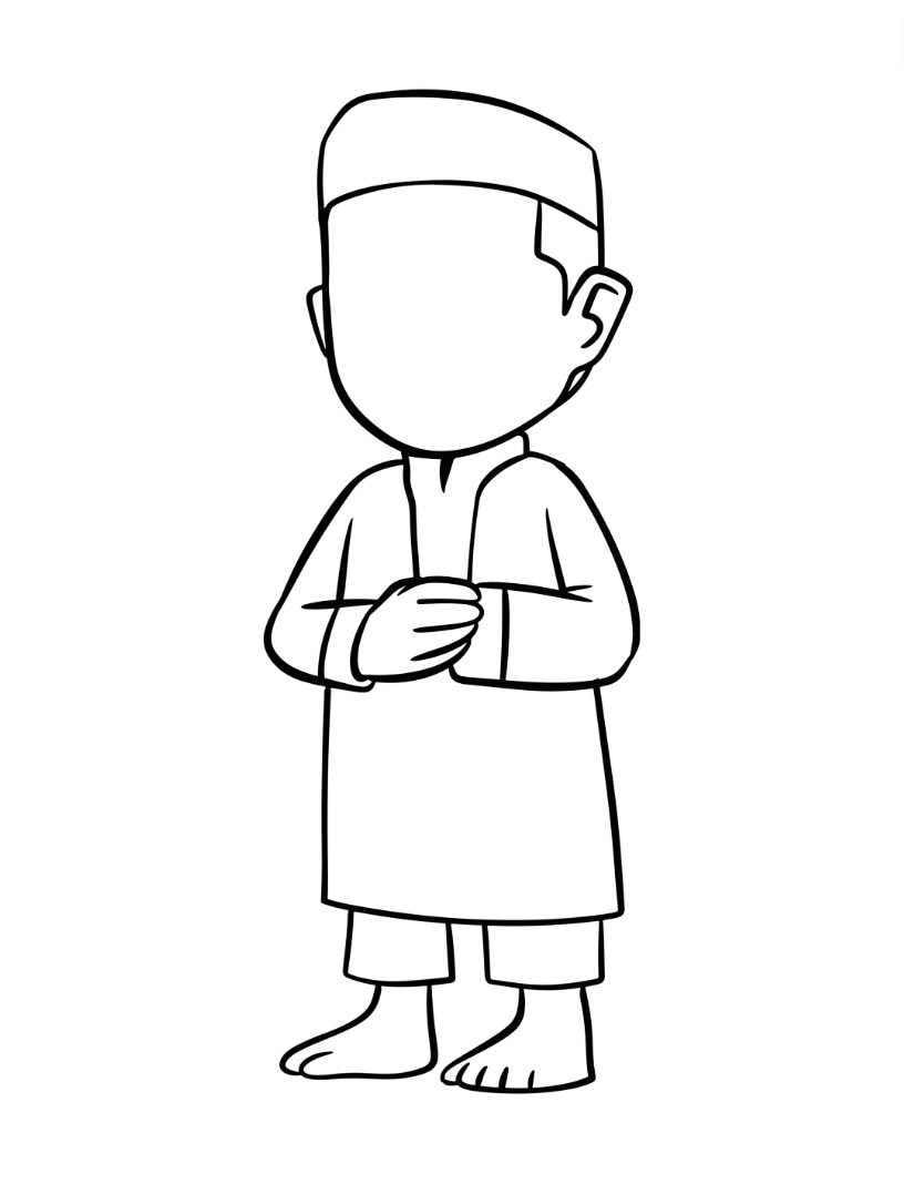Prayer Position Salat Salah Coloring Pages for Little Muslims ...