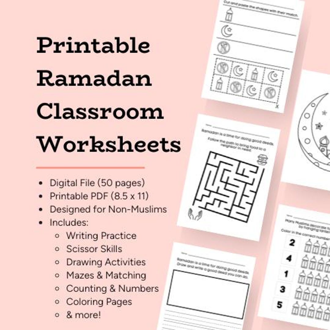 Ramadan Classroom Activity & Coloring Worksheets | Perfect for Non ...