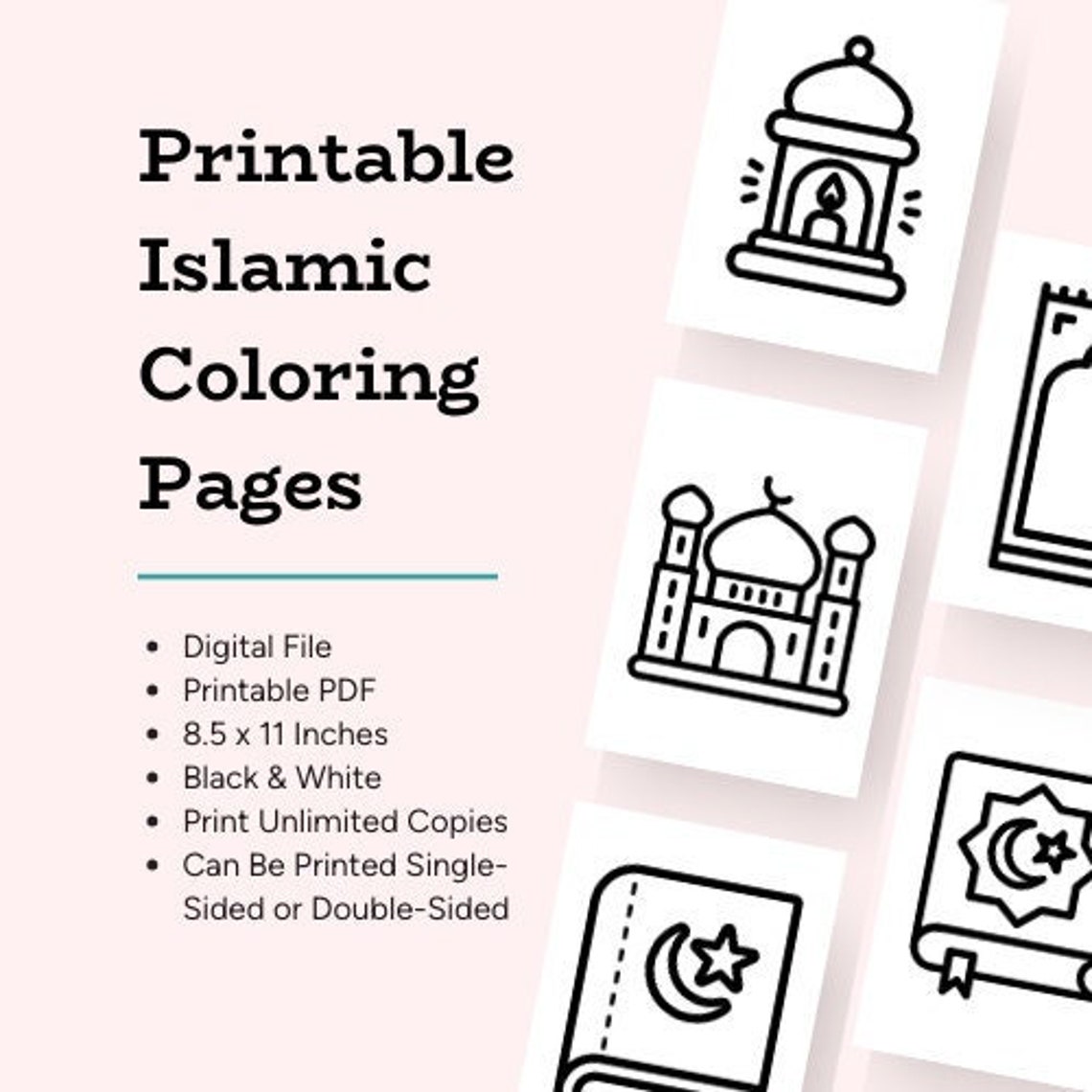 48 Simple Islamic Coloring Pages for Little Muslims | Ages 1-4 ...