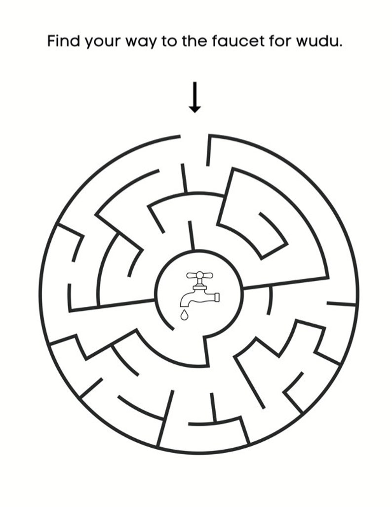 12 Faceless Maze Activity Pages for Little Muslims | Ages 4 ...