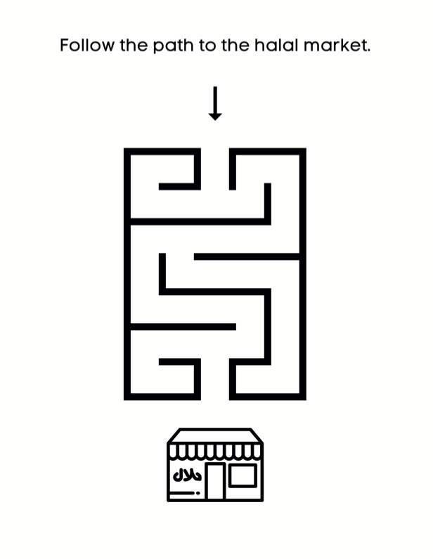 12 Faceless Maze Activity Pages for Little Muslims | Ages 4 ...