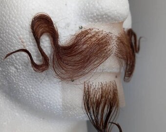 Quality Natural Brown Fine Lace Human Hair Moustache Postiche - Etsy