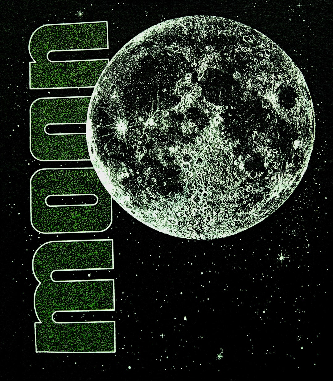 Hand Illustrated (stipple Drawing on Clear Film) Glow in the Dark Moon ...