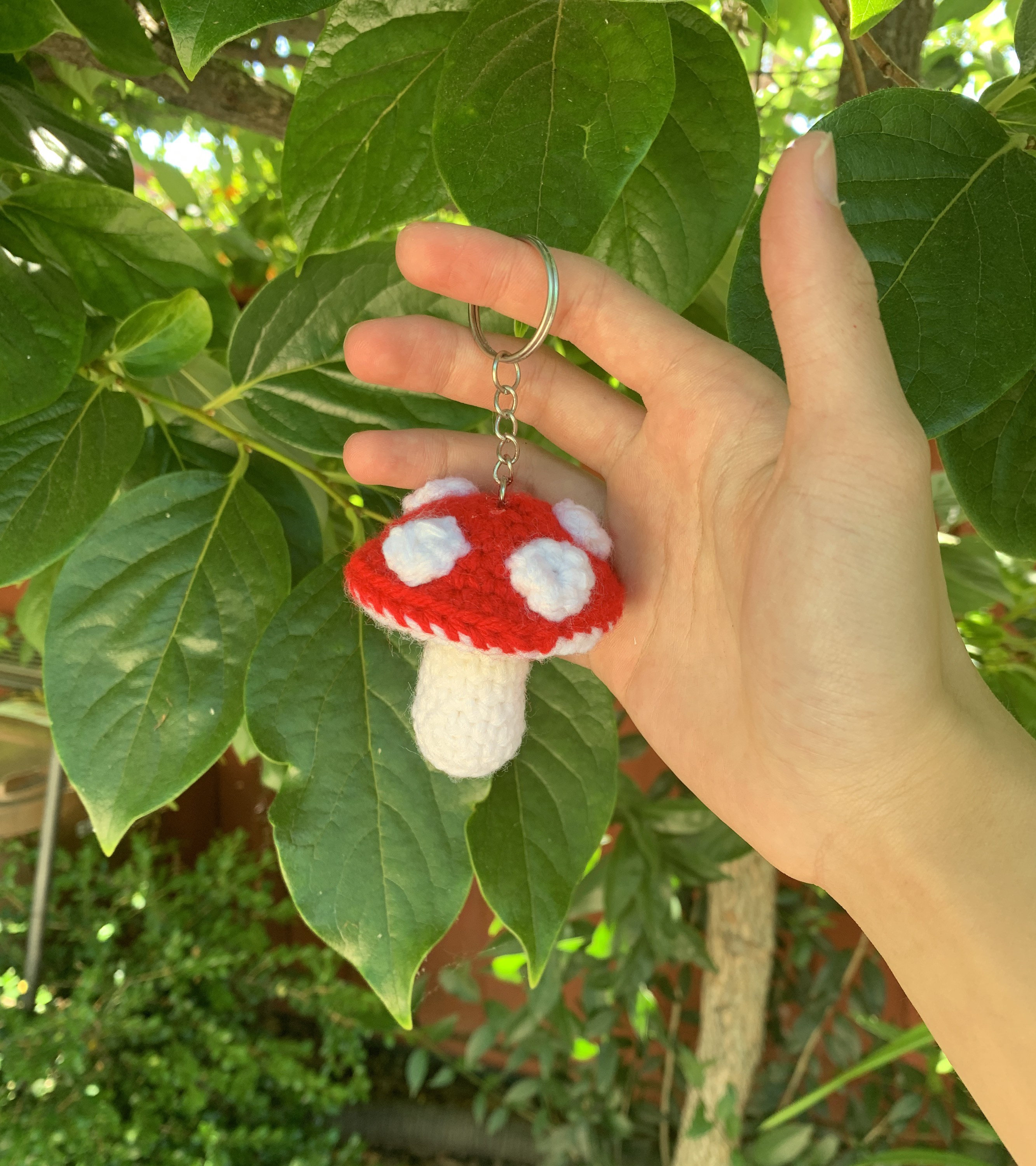 Crochet Mushroom Keychain - Etsy