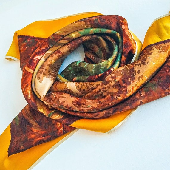 1970s, head scarf, roll edge, with a horse and waters… - Gem