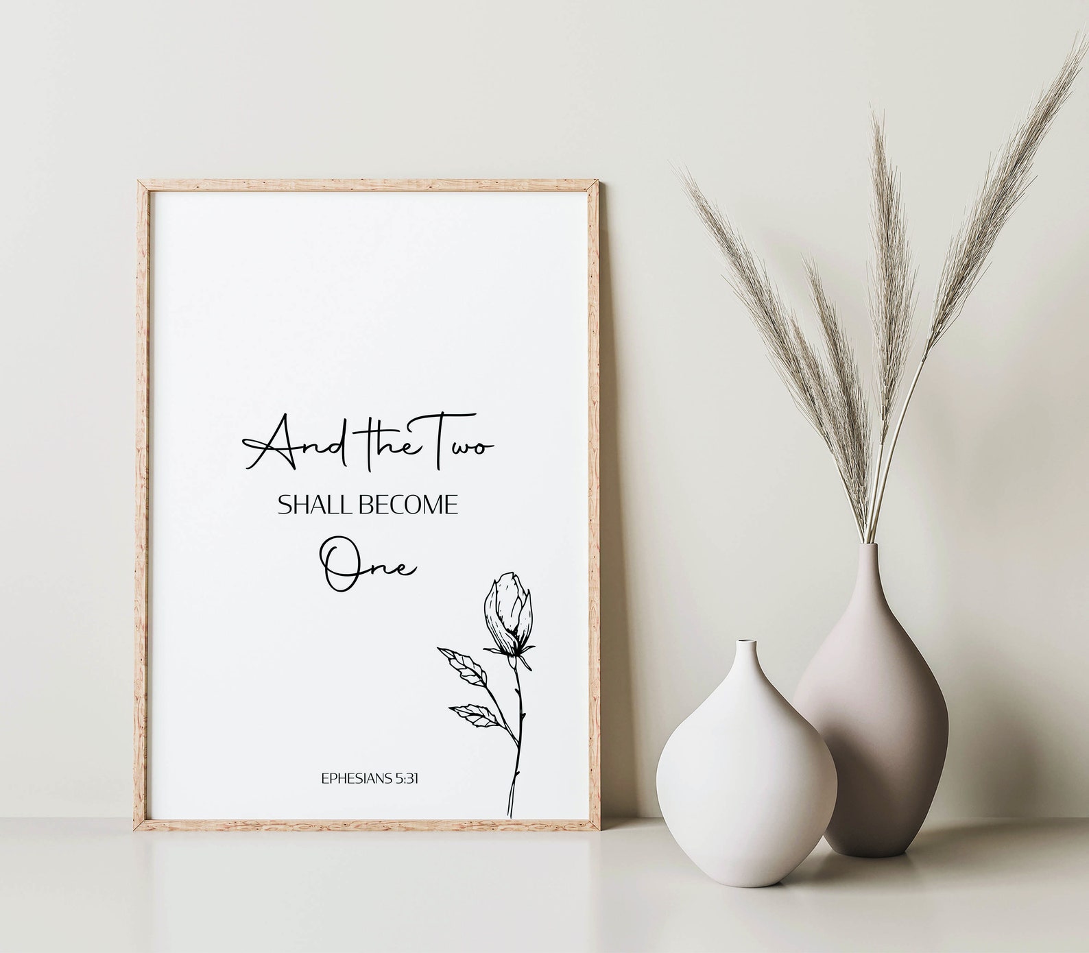 And the Two Shall Become One Ephesians 5:31, Bible Verse Art, Christian ...