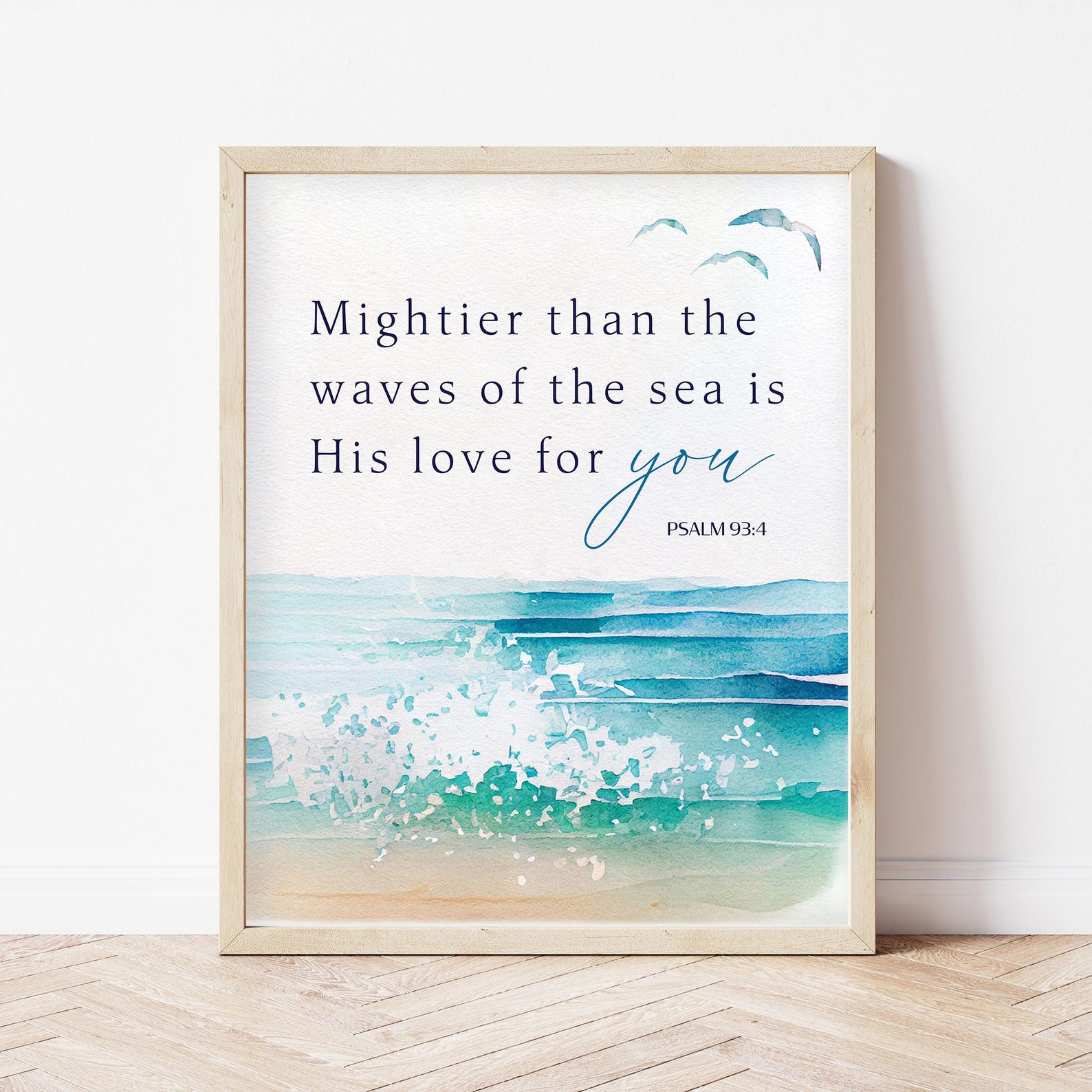 Mightier Than the Waves of the Sea, Psalm 93:4, 8x10 or 11x14 Bible ...