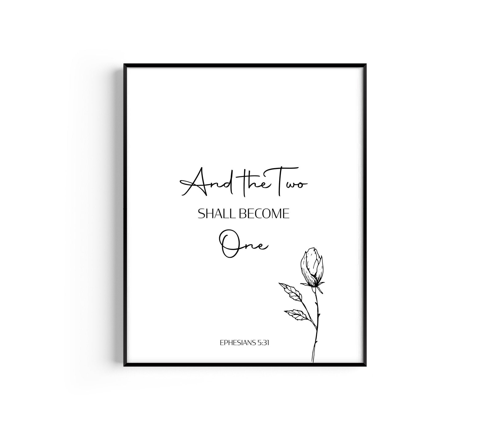 And The Two Shall Become One Ephesians 5:31 Bible Verse Art | Etsy