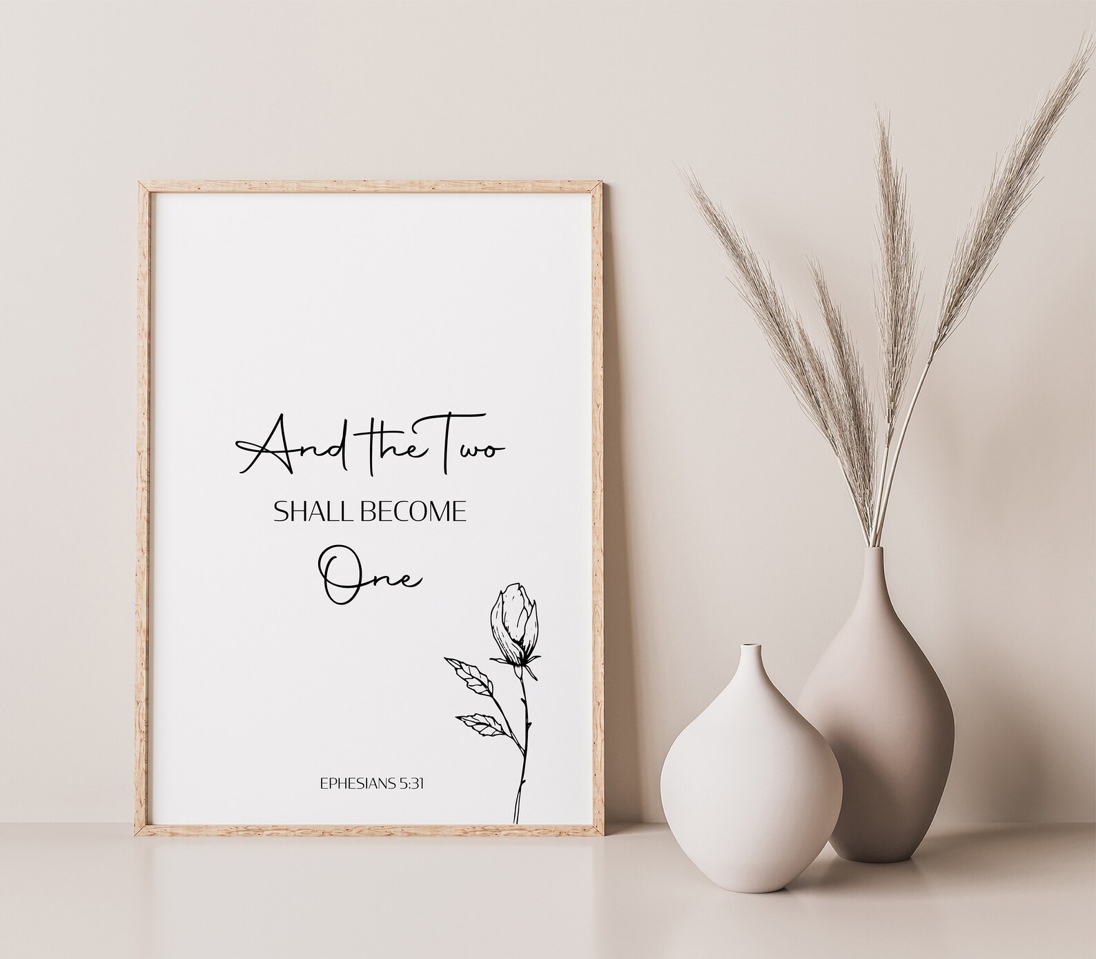 And The Two Shall Become One Ephesians 5:31 Bible Verse Art | Etsy