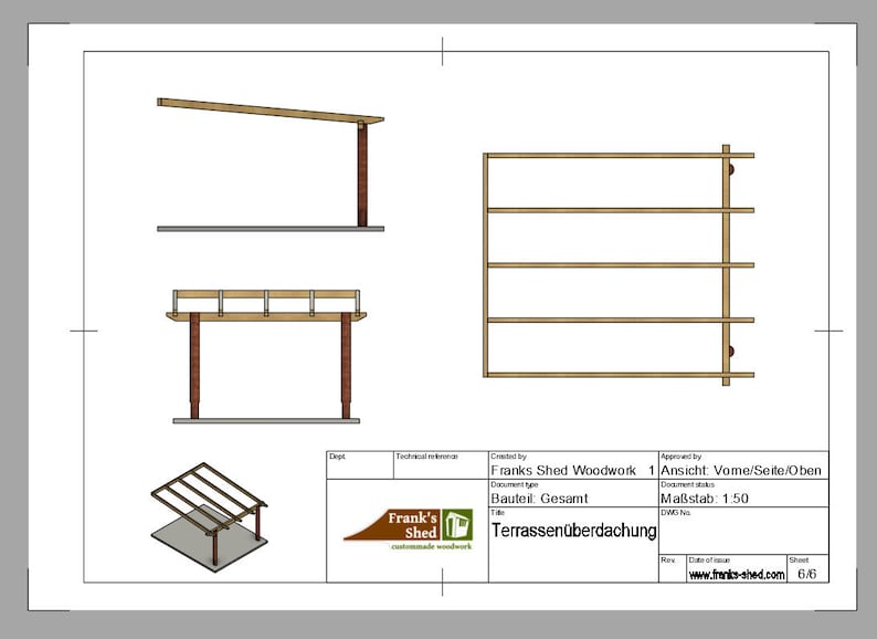 Bauplan Terrassenuberdachung Zeichnung Pdf