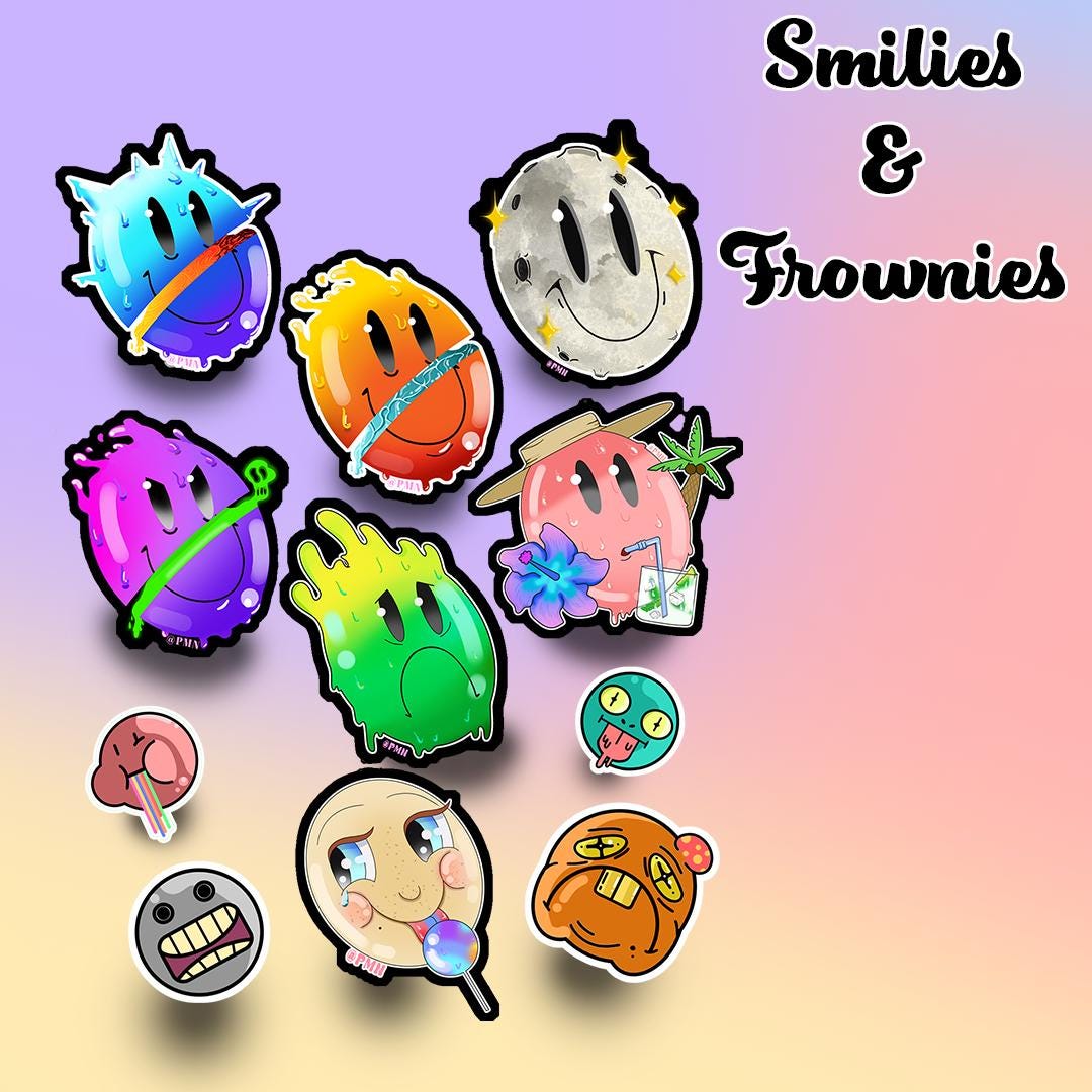 Smilies & Frownies Sticker Pack - Etsy