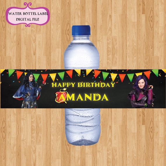 Descendants Water Bottle Labels Water Bottle Stickers | Etsy