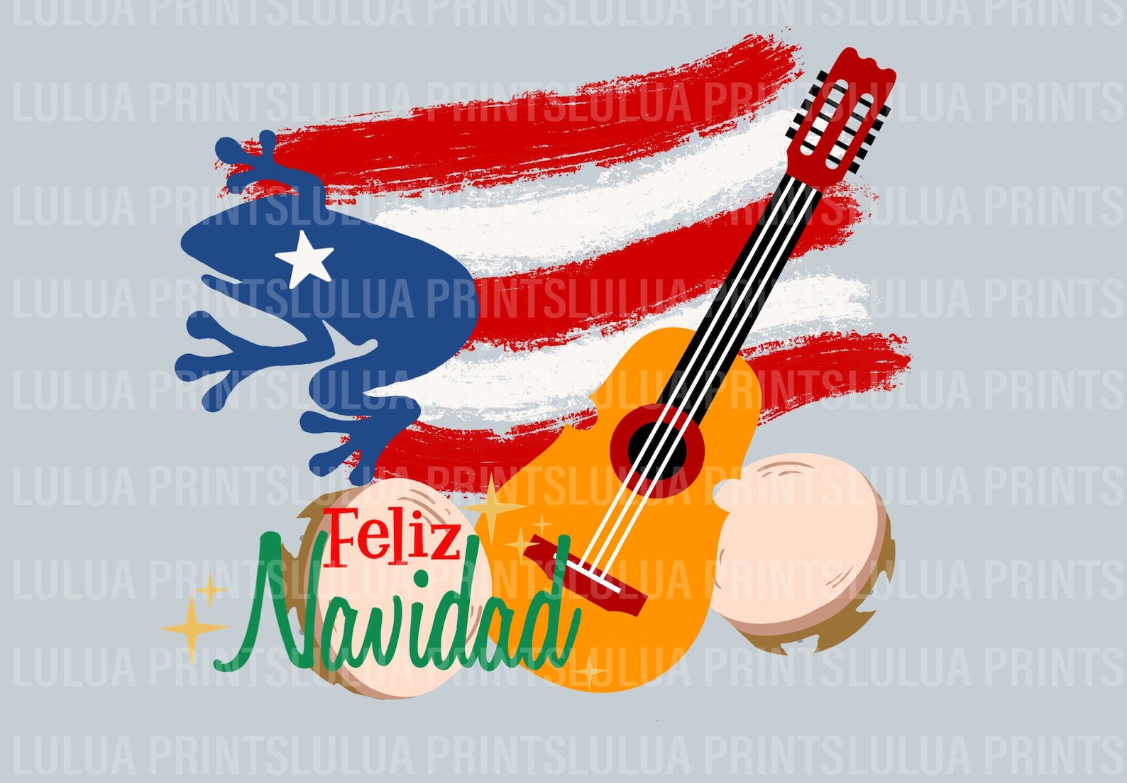Feliz Navidad Puerto Rico Coqui Boricua PNG File - Etsy