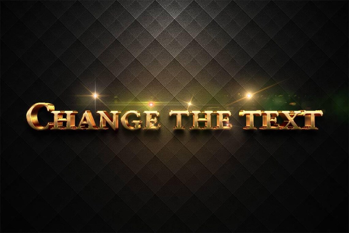 Golden Shiny 3D Text Effect Photoshop PSD Template Instant Download - Etsy