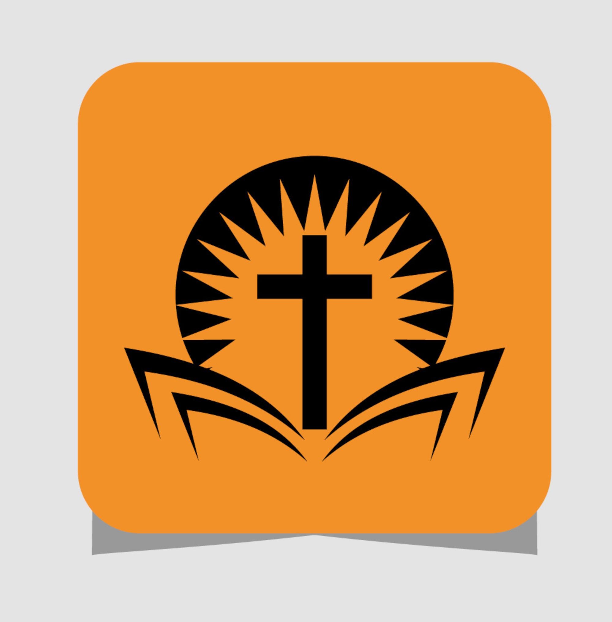 Church Premade Logo Sun Cross Bible With Ministry Name EPS SVG PNG ...