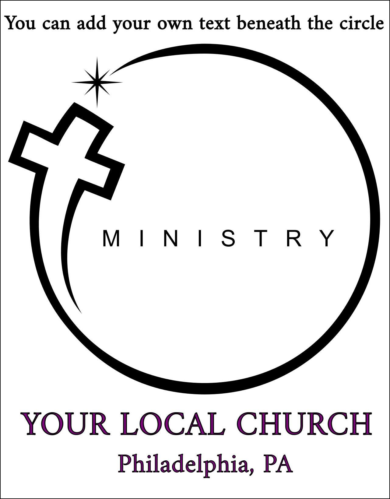 Church Premade Logo Cross Circle Star With Ministry Name SVG PNG ...
