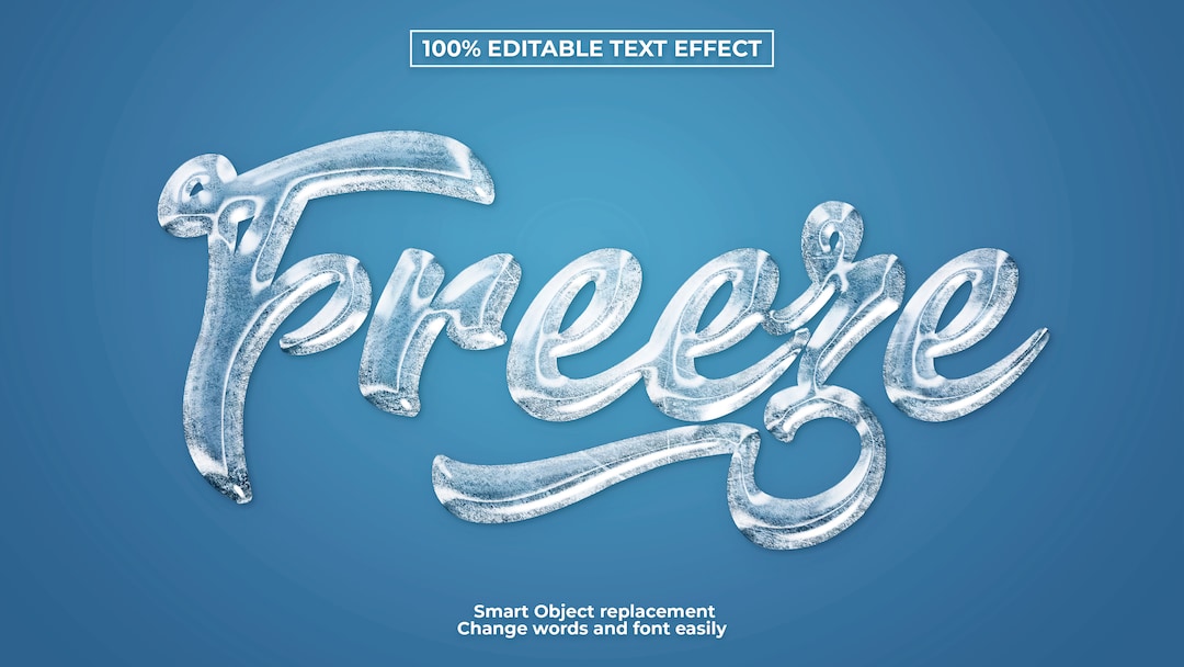 Frozen Icy Look Photoshop PSD Text Effect Template Instant Download - Etsy
