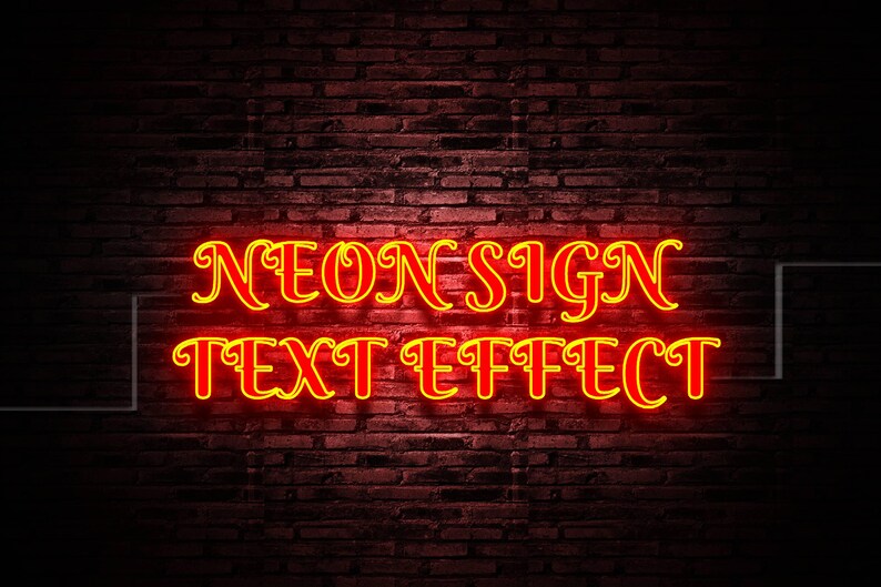 Neon Sign Photoshop PSD Text Effect Template Instant Download - Etsy