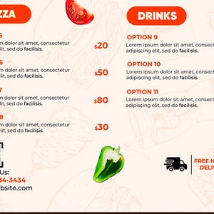 Middle Eastern Restaurant Menu Template: Editable PSD Flyer (digital ...