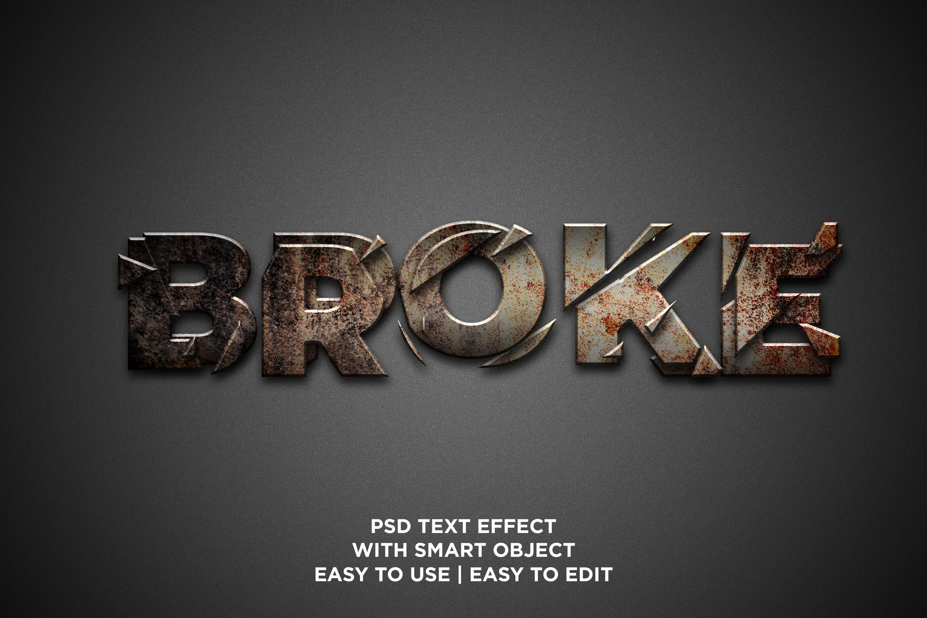 Broken Look Photoshop PSD Text Effect Template Instant Download - Etsy