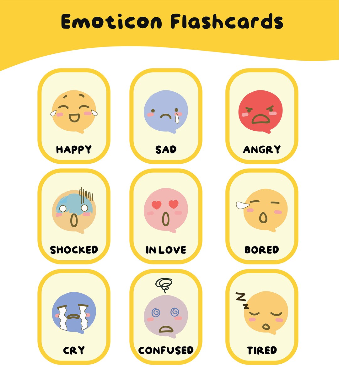 Printable Classroom Emotions Flashcards Emotional - Etsy